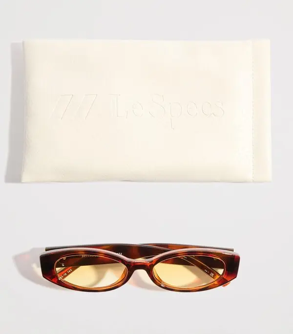 Le Specs Tortoiseshell Belladonna Slim Oval Sunglasses