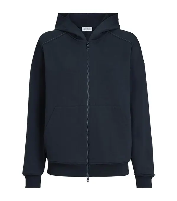 Brunello Cucinelli Stretch-cotton Zip-up Hoodie