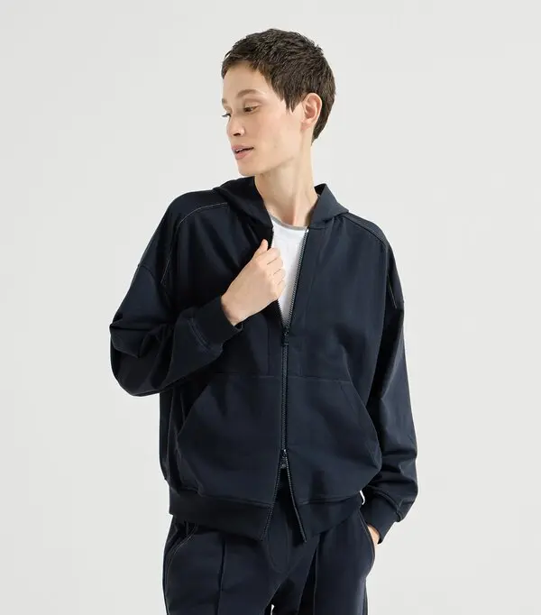 Brunello Cucinelli Stretch-cotton Zip-up Hoodie
