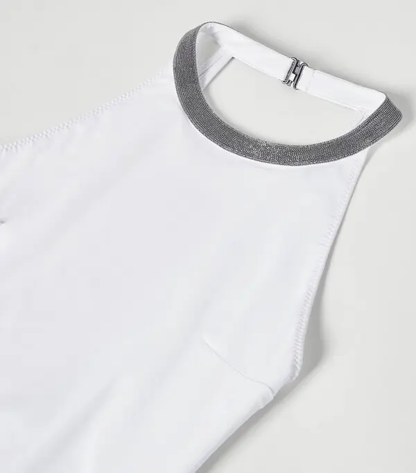 Brunello Cucinelli Precious Monili Halterneck Swimsuit