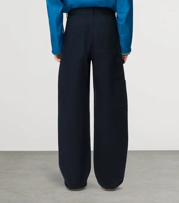 Loewe Cotton Straight Trousers - Navy