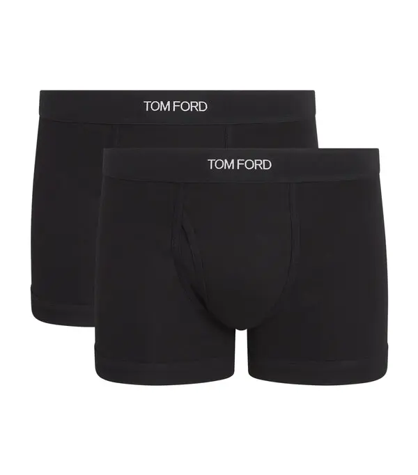 TOM FORD Stretch-cotton Logo Trunks
