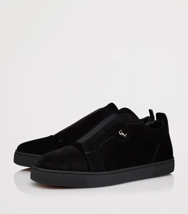 CHRISTIAN LOUBOUTIN St. Louis Suede Slip-on Sneakers