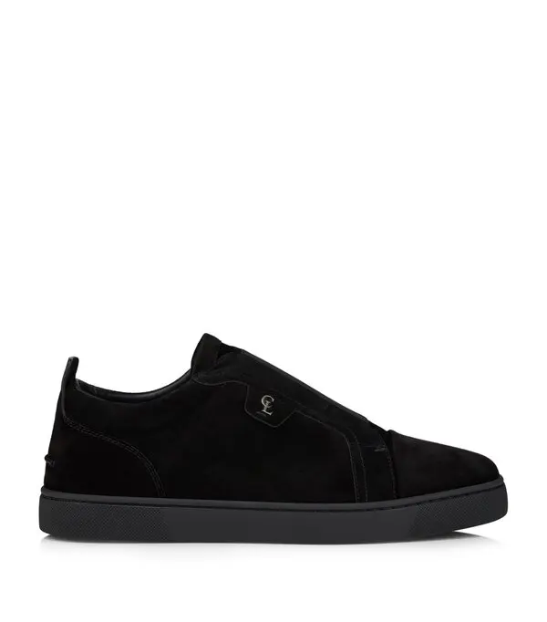 CHRISTIAN LOUBOUTIN St. Louis Suede Slip-on Sneakers - Black