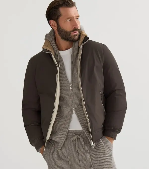 Brunello Cucinelli Bonded Hooded Puffer Jacket