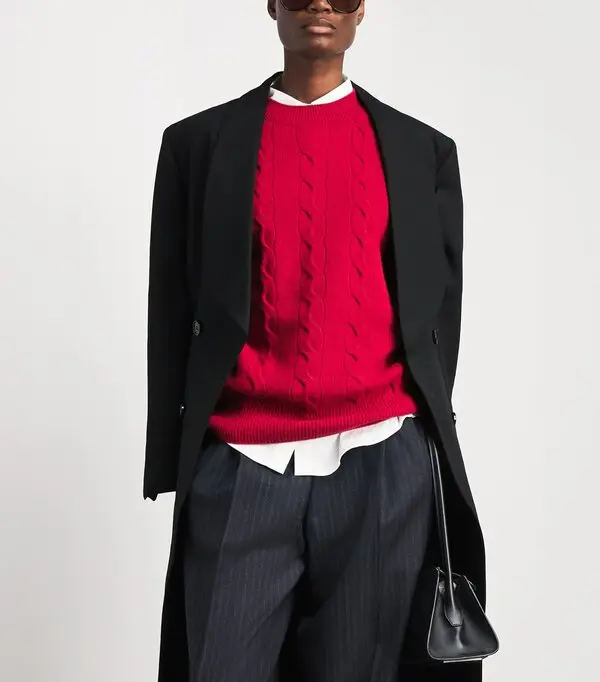 AMI Paris Wool Cable-knit Sweater