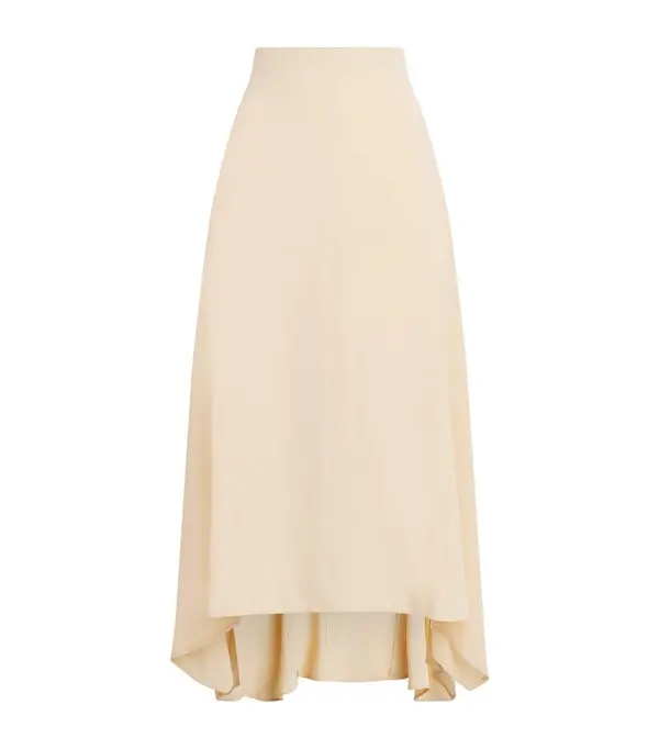 AMI Paris Cotton-linen Godet Midi Skirt