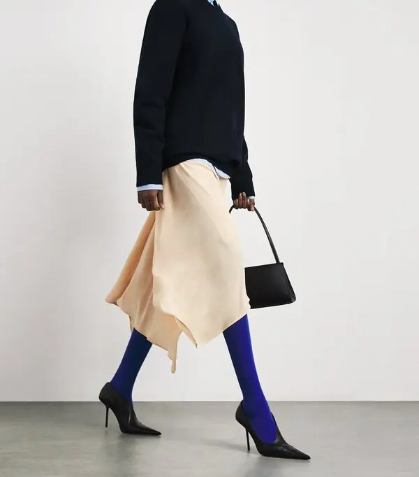 AMI Paris Cotton-linen Godet Midi Skirt