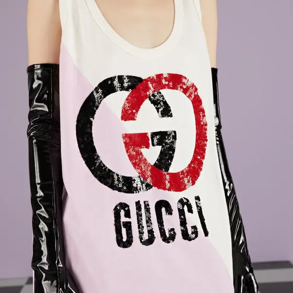 Gucci Logo Printed Sleeveless Top