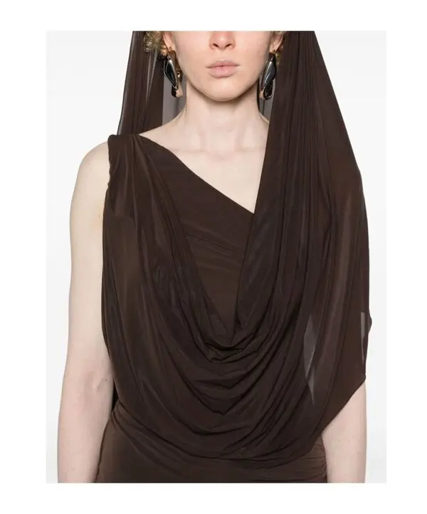 Attico Ruched Open Back Maxi Dress