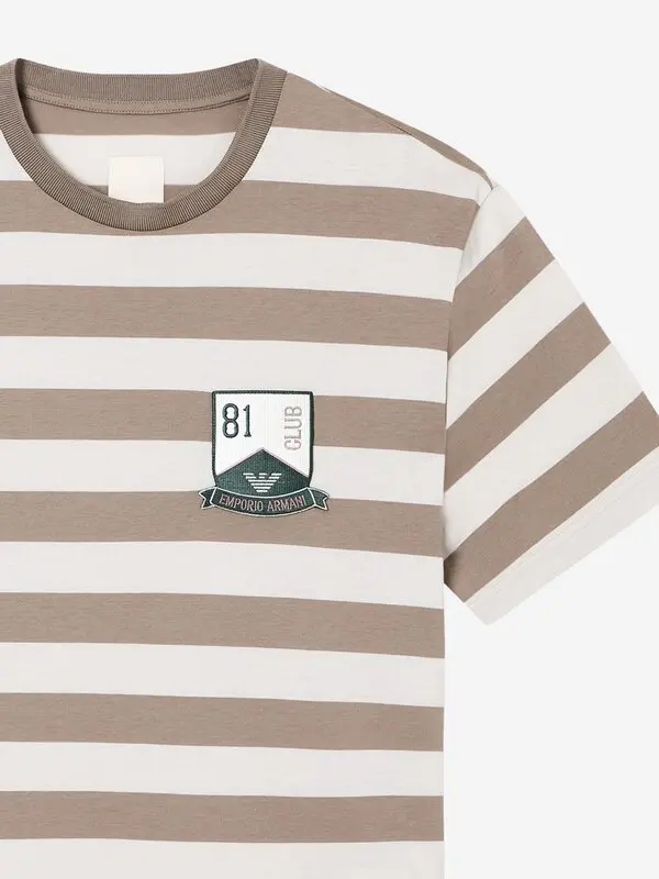 Emporio Armani Striped Badge T-shirt