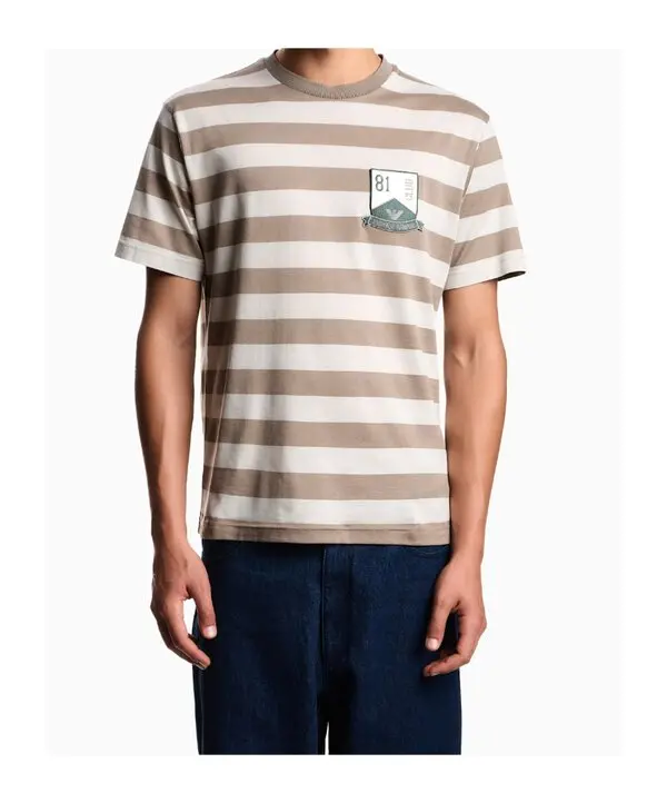 Emporio Armani Striped Badge T-shirt