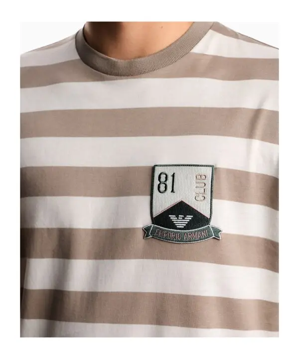 Emporio Armani Striped Badge T-shirt