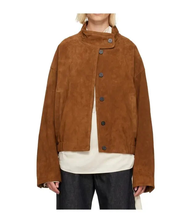 LE17SEPTEMBRE Suede Jacket With Funnel Neck