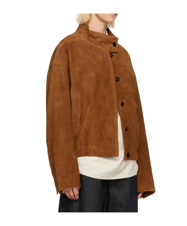 LE17SEPTEMBRE Suede Jacket With Funnel Neck
