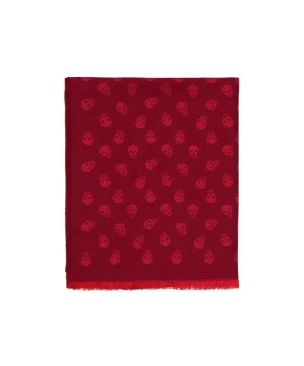 Alexander McQueen Double-sided Skull Pattern Scarf - Red