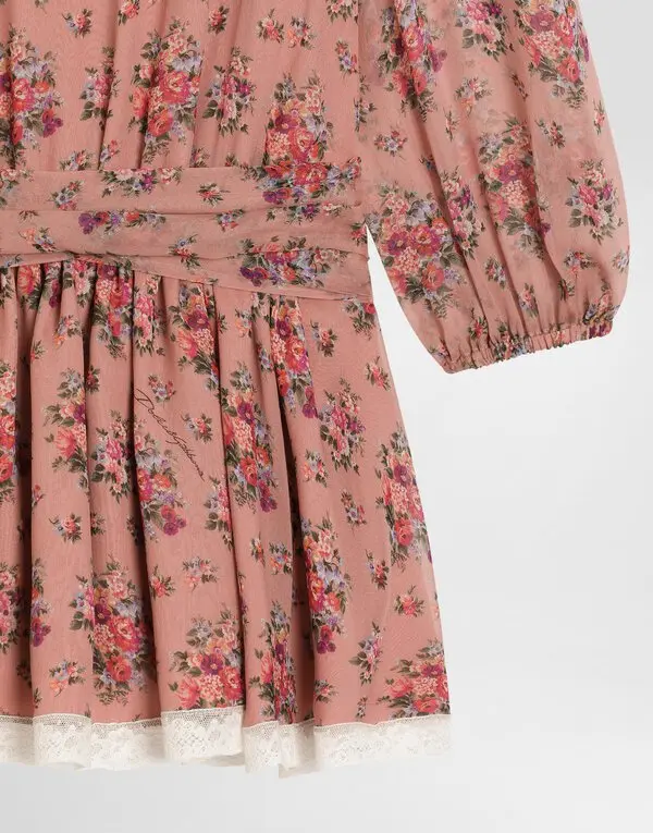 Dolce & Gabbana Floral-pattern Long-sleeved Dress