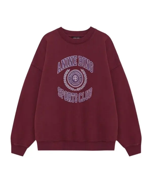 ANINE BING Miles Collegiate Sweatshirt - Red