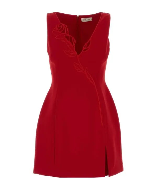 Blumarine Rose Appliqué Mini Dress