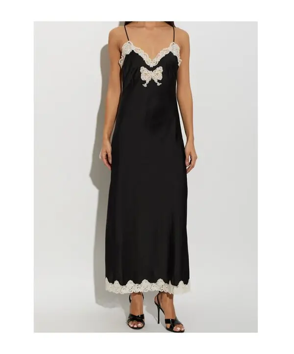 LoveShackFancy Lomira Lace-trim Slip Dress