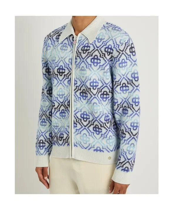 Casablanca Cas Space Dye Monogram Zip Up - Multi-color