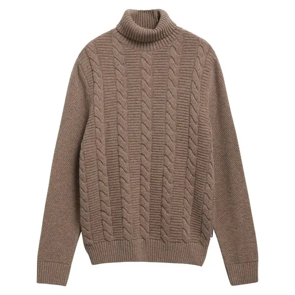 Barbour Cable Knit Wool Turtle Neck Jumper