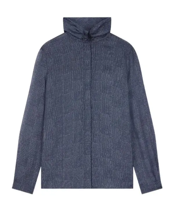 Emporio Armani Printed Satin Shirt Signature Capsule - Blue