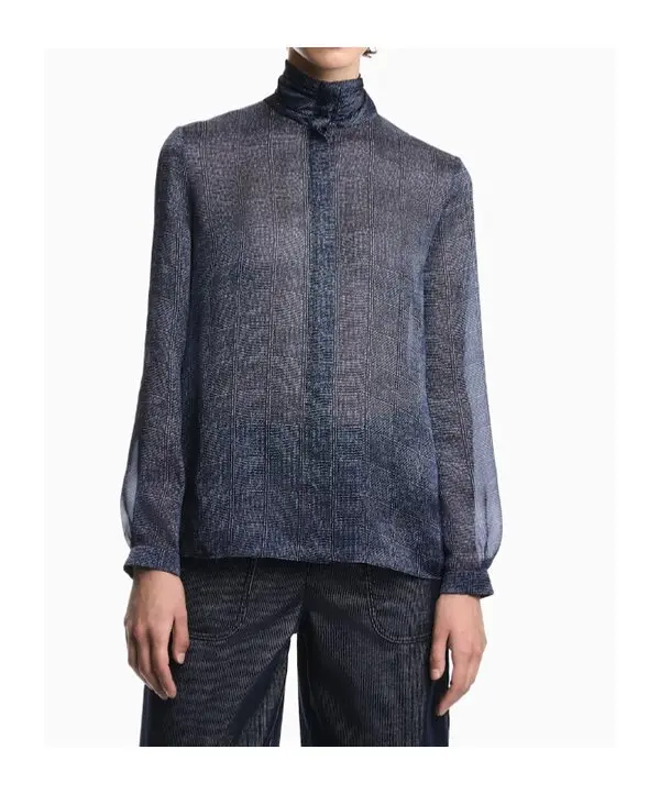 Emporio Armani Printed Satin Shirt Signature Capsule