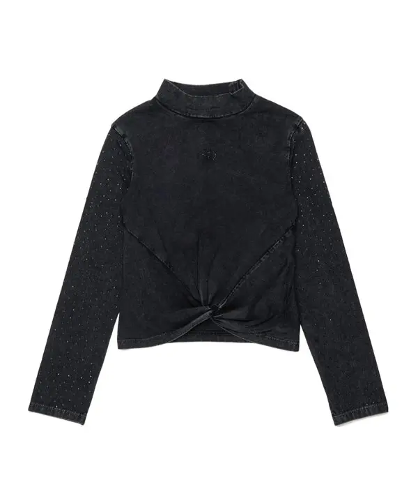 DIESEL® Rhinestone-embellished Twist-detail T-shirt