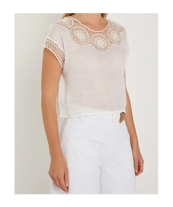 NILI LOTAN Cut-out Embroidered Top
