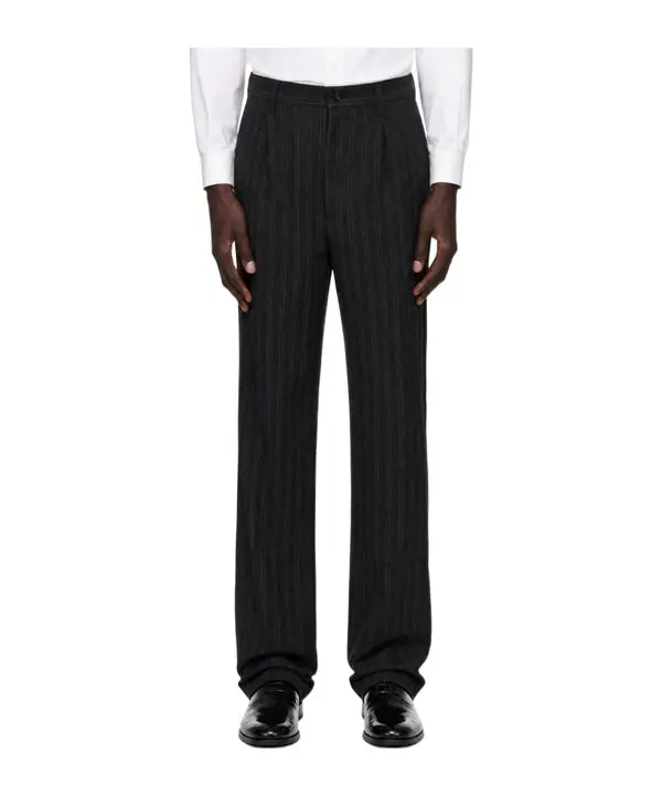 Junya Watanabe Striped Casual Trousers - Grey