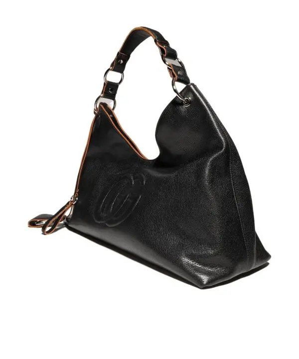 Gucci Large Double G Shoulder Bag - Black