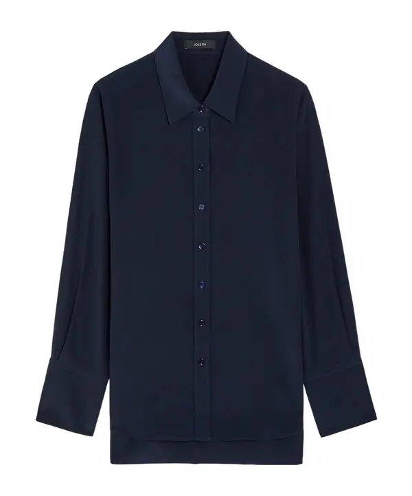 JOSEPH Pointed Collar Long-sleeved Shirt - Navy
