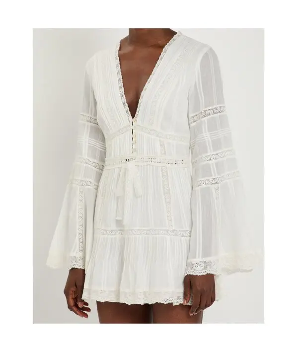 LoveShackFancy Pleated Detail Dress