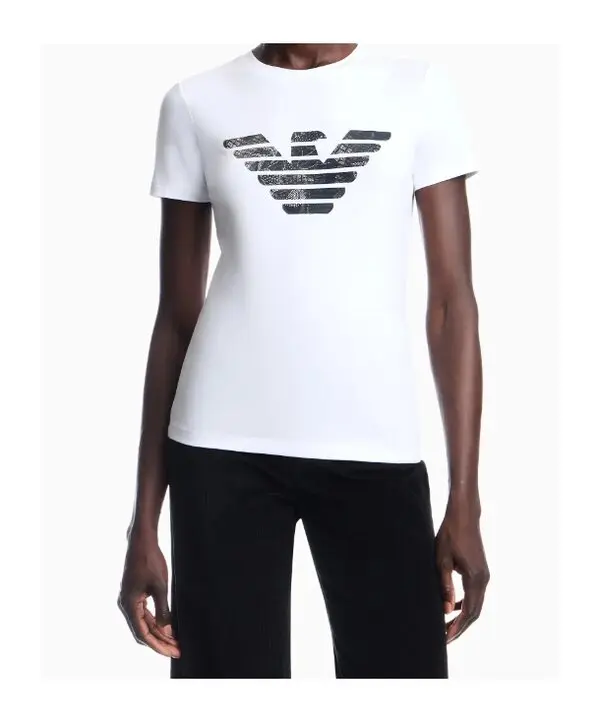 Emporio Armani T-shirt Regular Fit In Lightweight Stretch Cotton Jersey