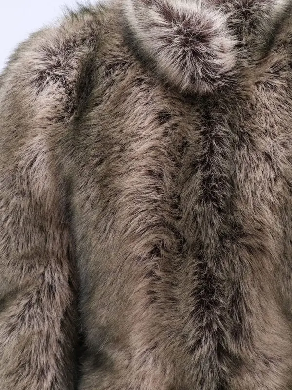THE FRANKIE SHOP Faux Fur Belted Coat - Light Brown