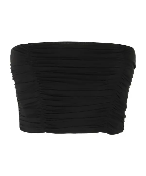 Elisabetta Franchi Ruched Bandeau Top - Black