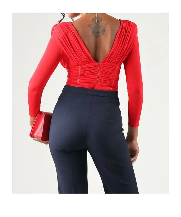 Elisabetta Franchi Ruched Zip Bodysuit