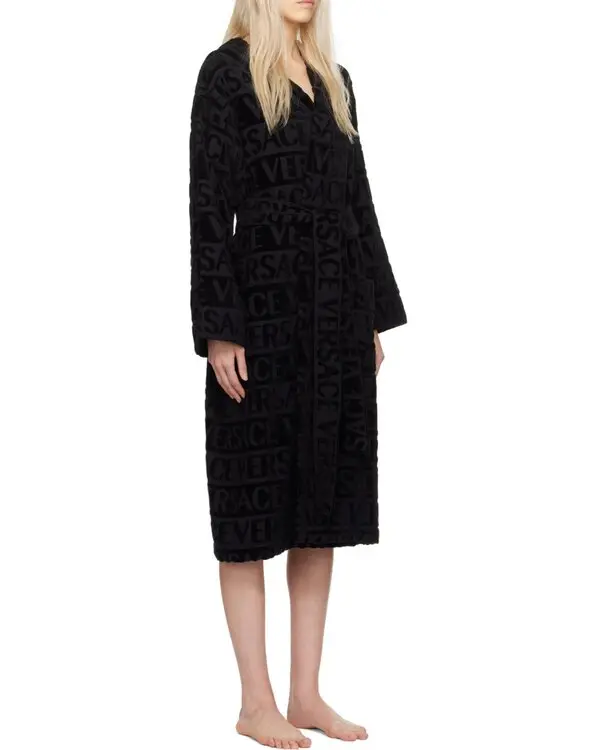 Versace Monogram Belted Bathrobe