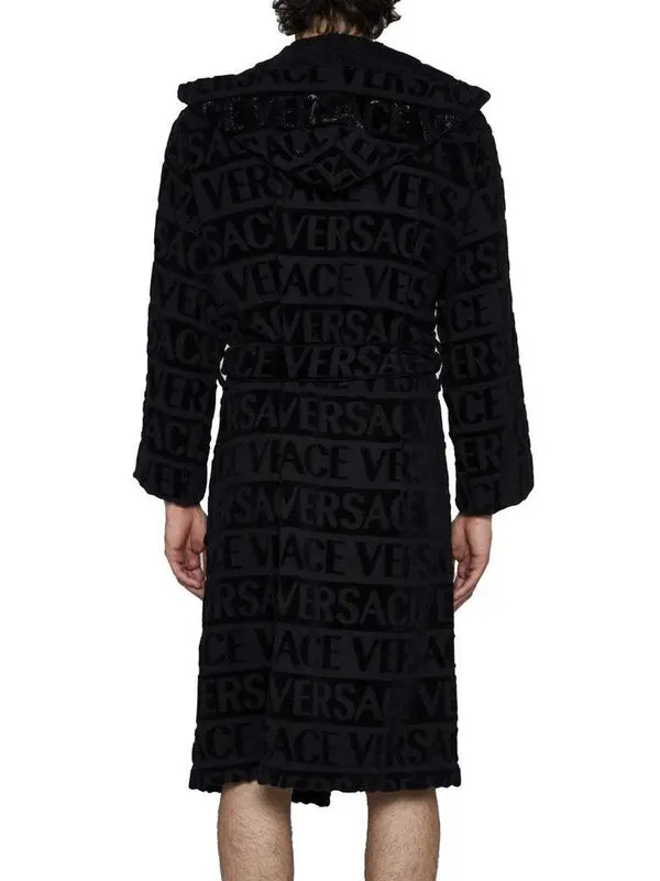 Versace Monogram Belted Bathrobe