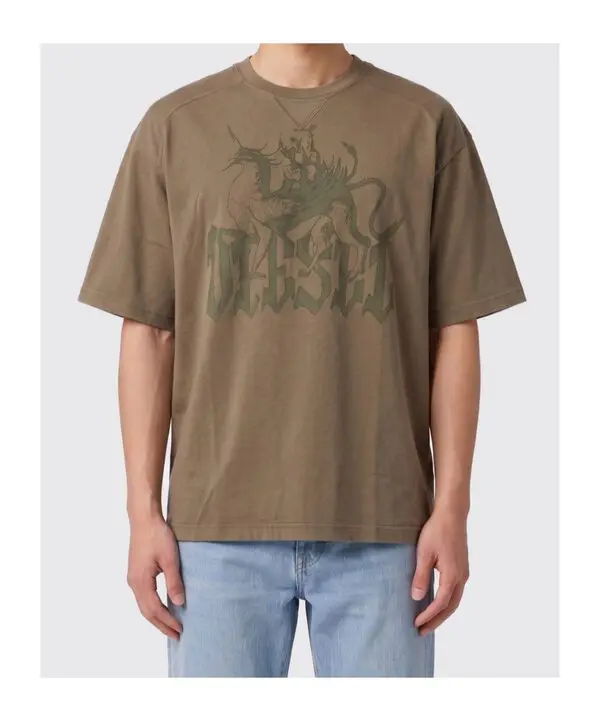DIESEL® T-jussi-a Printed Crewneck T-shirt - Mud