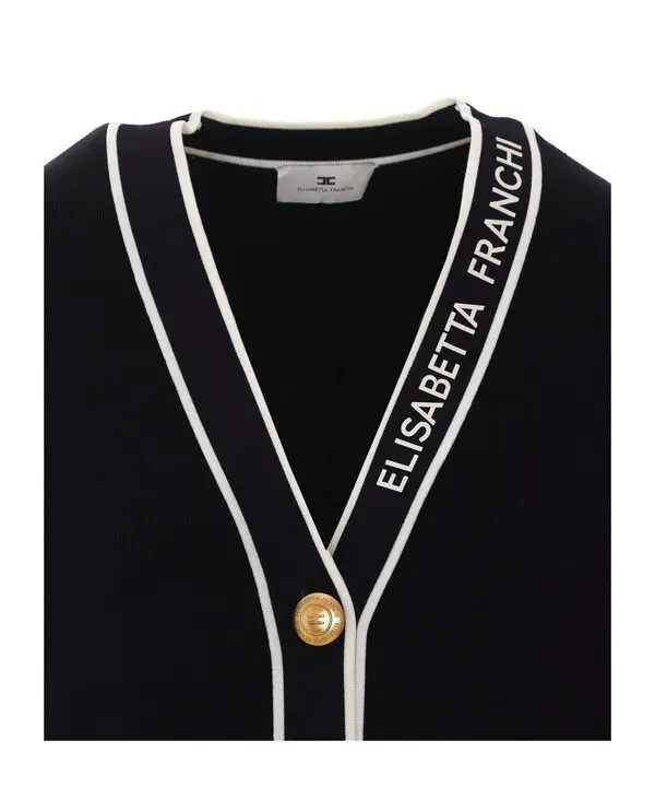 Elisabetta Franchi Logo Trim Cardigan