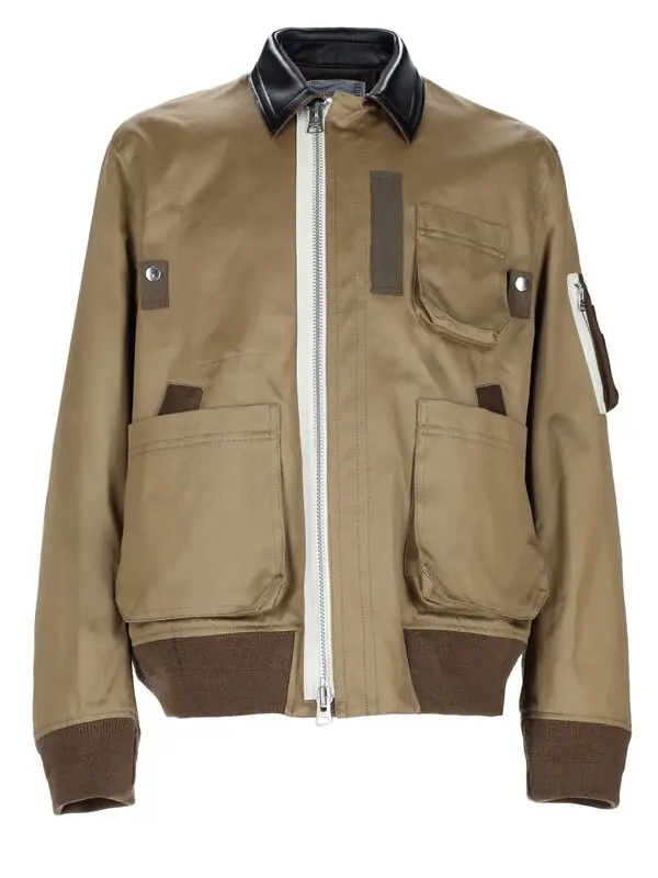 Sacai Giacca Blouson In Cotone Con Zip