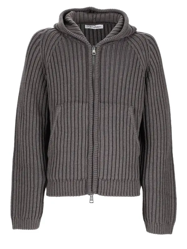 Our Legacy Maglia In Lana Merino Con Zip E Cappuccio
