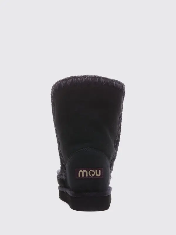 Mou Eskimo Suede Boots With Wool Stitching - Black