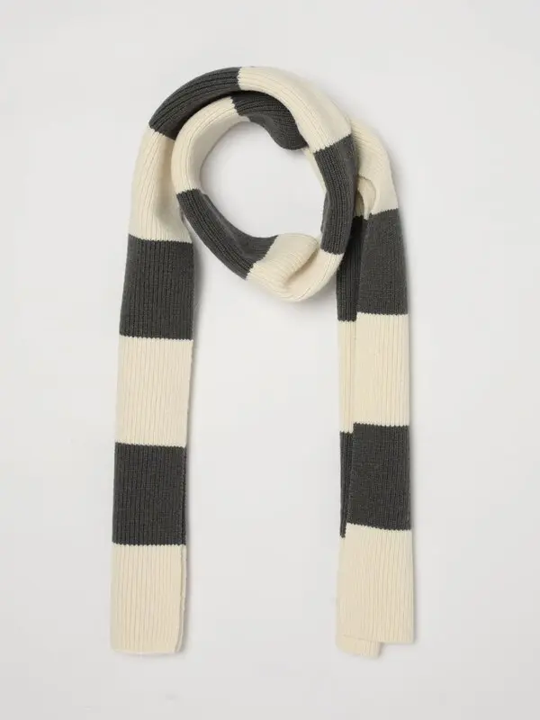 Fred Perry Striped Wool Scarf With Ribbed Edges