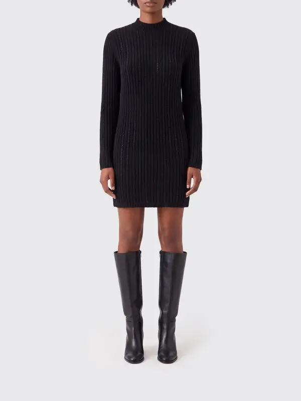 TWINSET Ribbed-knit Mini Dress With Long Sleeves And Stud Embellishments