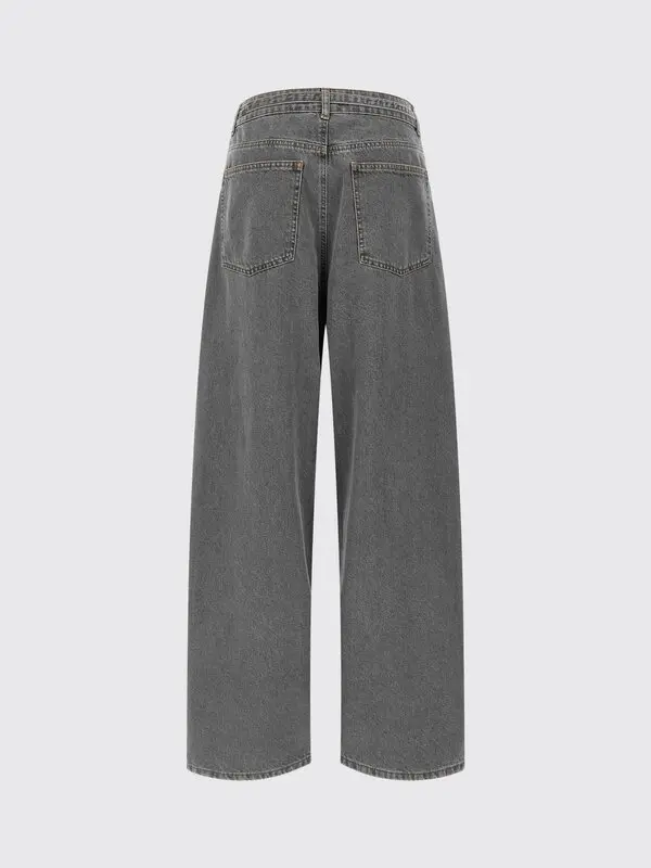 TWINSET High-waisted Wide Leg Jeans In Cotton Denim With Adjustable Belt