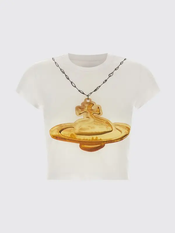 VIVIENNE WESTWOOD Slim Fit Cotton T-shirt With Contrast Orb Logo