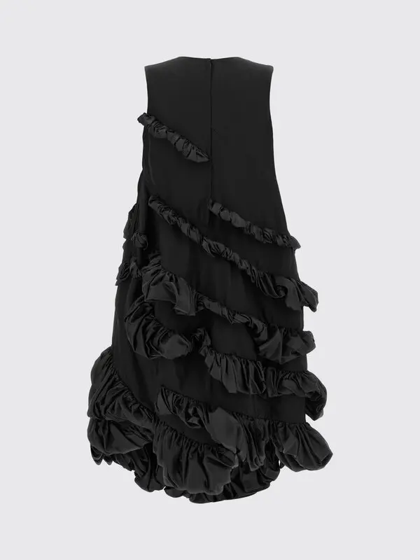 Comme Des Garçons A-line Crêpe Midi Dress With Ruffles And Off-the-shoulder Design
